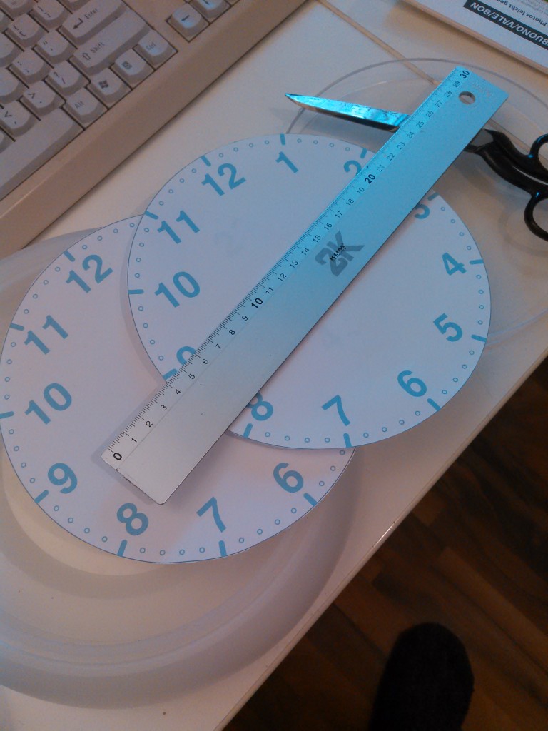 A custom clock face for my kitchen clock made with TikZ in LaTeX ...